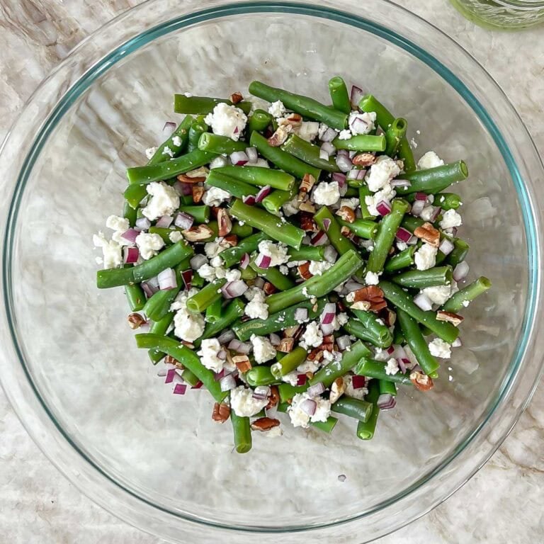 Cold Green Bean Salad with Feta - A Well-Seasoned Kitchen®