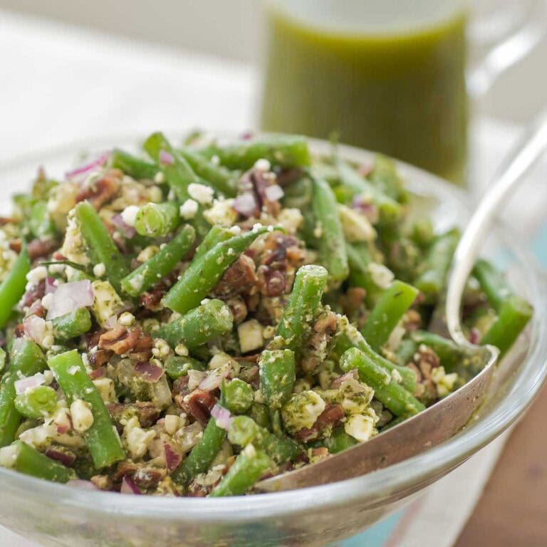 Cold Green Bean Salad with Feta - A Well-Seasoned Kitchen®