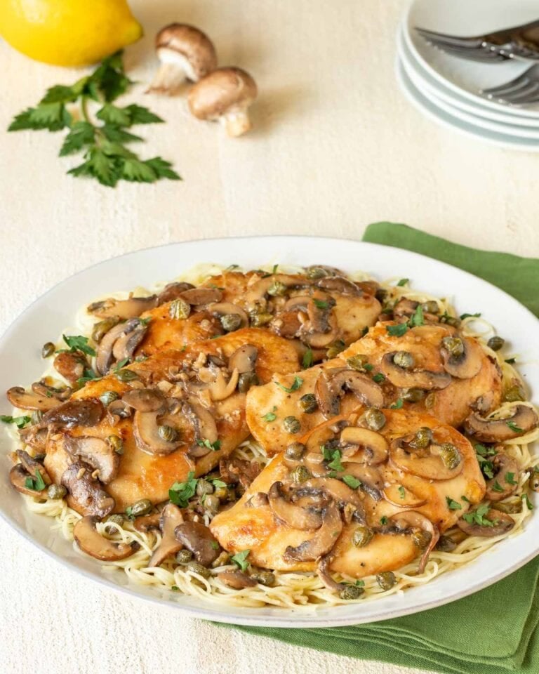 Lemon Chicken Piccata with Mushrooms - A Well-Seasoned Kitchen